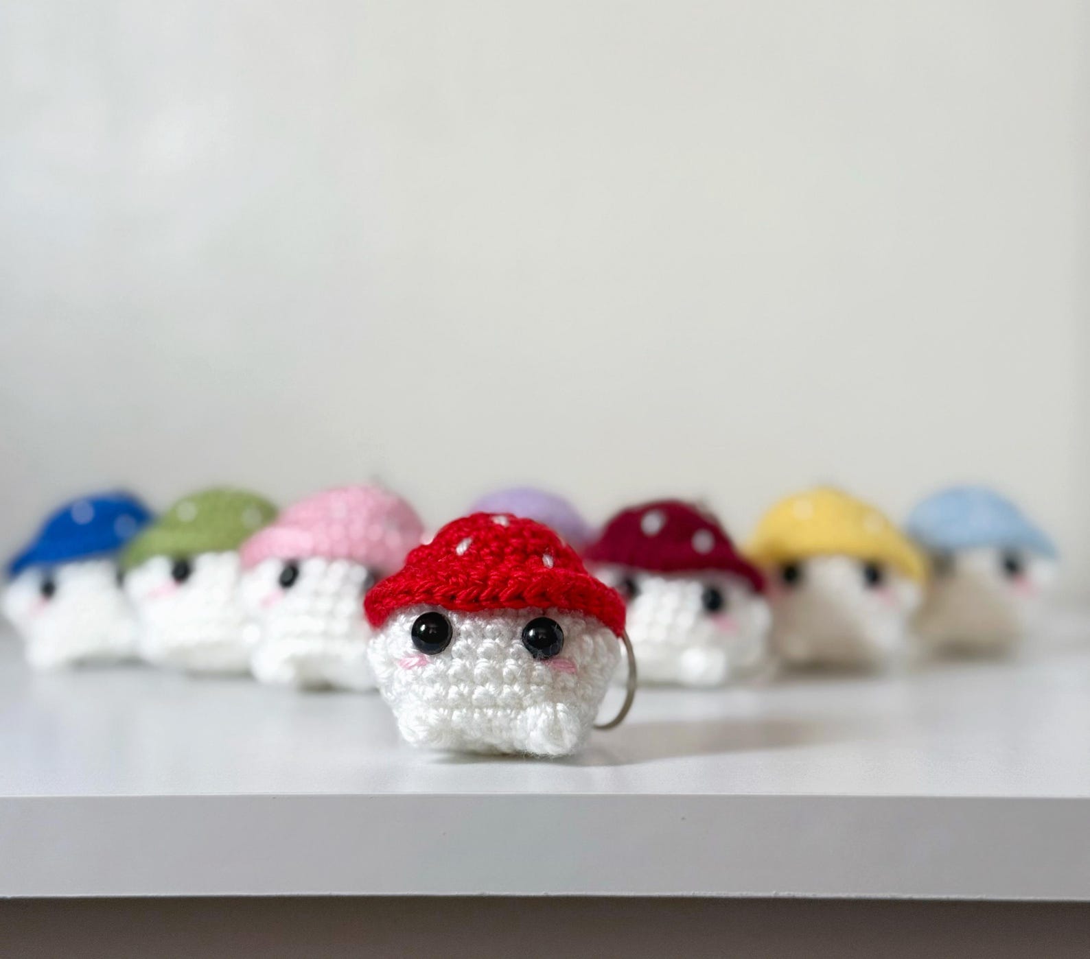 Crochet Mushroom Boy Keychain, Cute Handmade Backpack Charm, Amigurumi ...