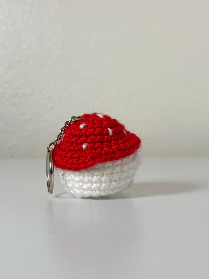 Crochet Mushroom Boy Keychain, Cute Handmade Backpack Charm, Amigurumi ...