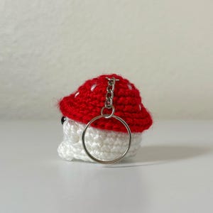 Crochet Mushroom Boy Keychain, Cute Handmade Backpack Charm, Amigurumi ...
