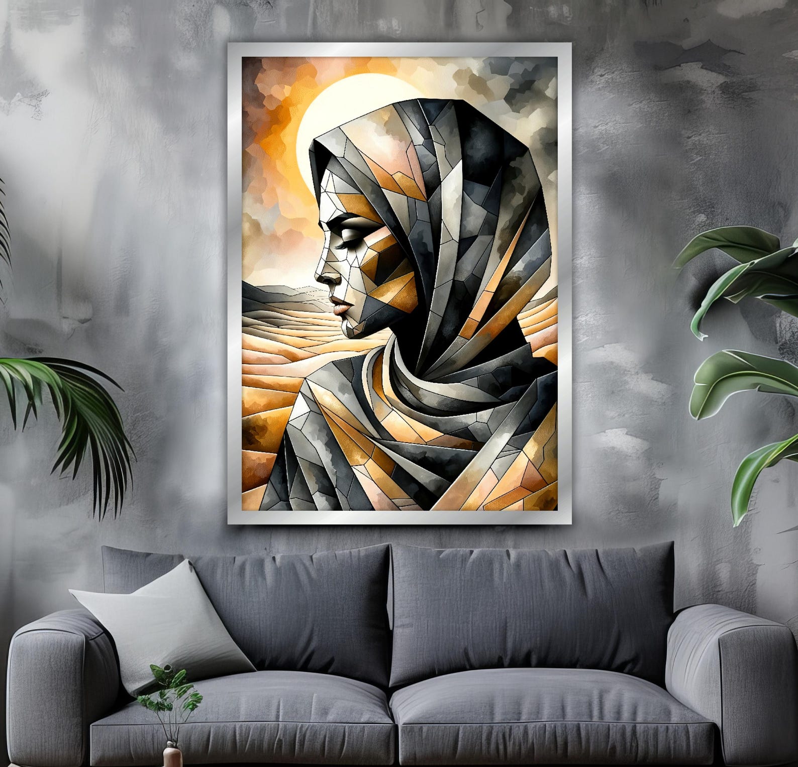 Arab Woman Canvas Painting, Arabian Wall Painting, Woman Home Decor ...