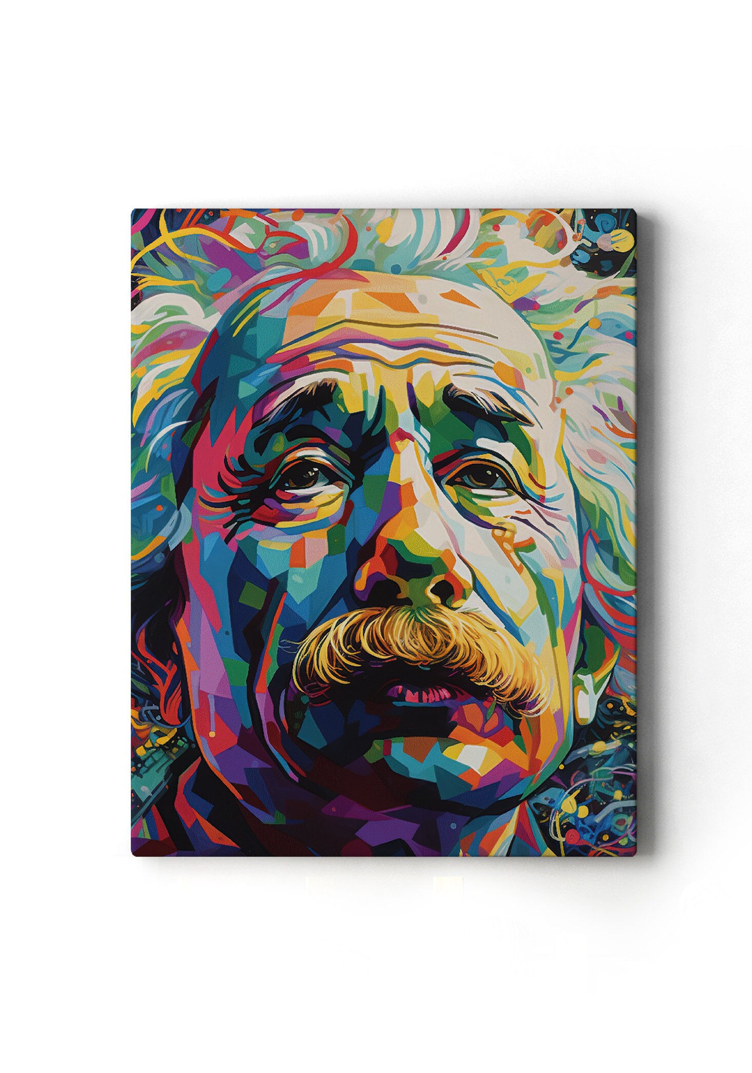 Colorful Einstein Canvas, Albert Einstein Designed Poster, Abstract ...