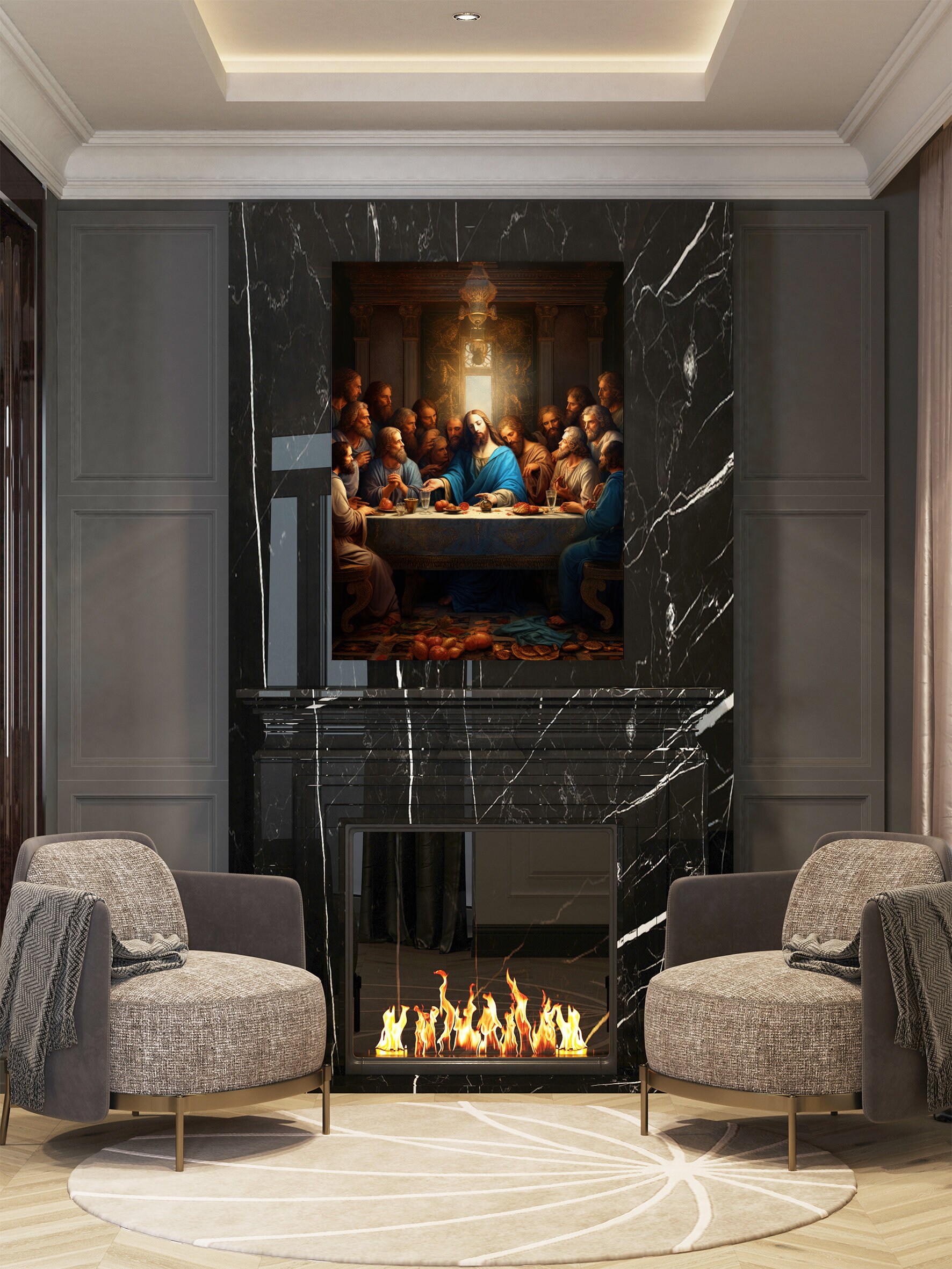 Last Supper Canvas, Christian Wall Art Rustic Distressed Scripture ...