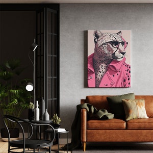 Pink Panther Design Canvas, Cute Pink Panther Abstract Art Prints ...