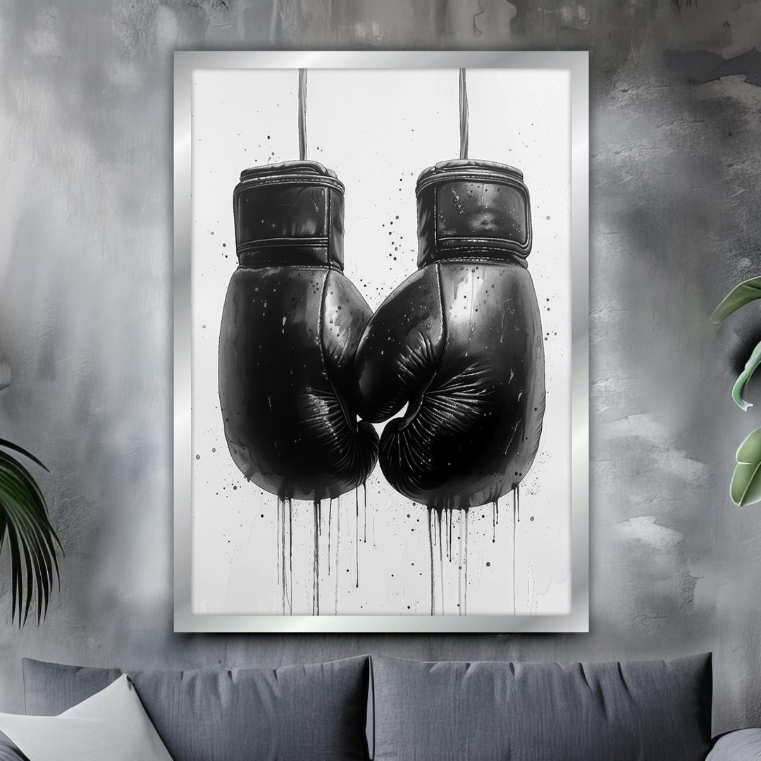Boxing Glove Canvas Painting, Boxing Wall Painting, Sports Home Decor ...