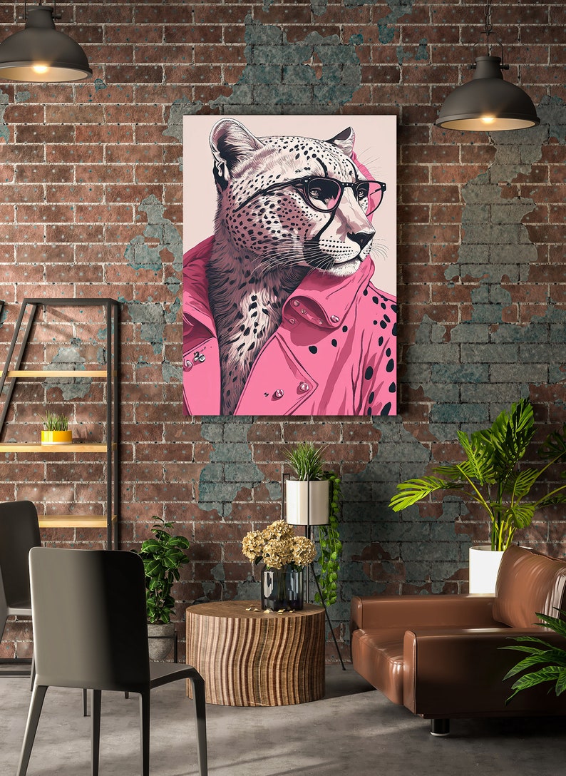 Pink Panther Design Canvas, Cute Pink Panther Abstract Art Prints ...