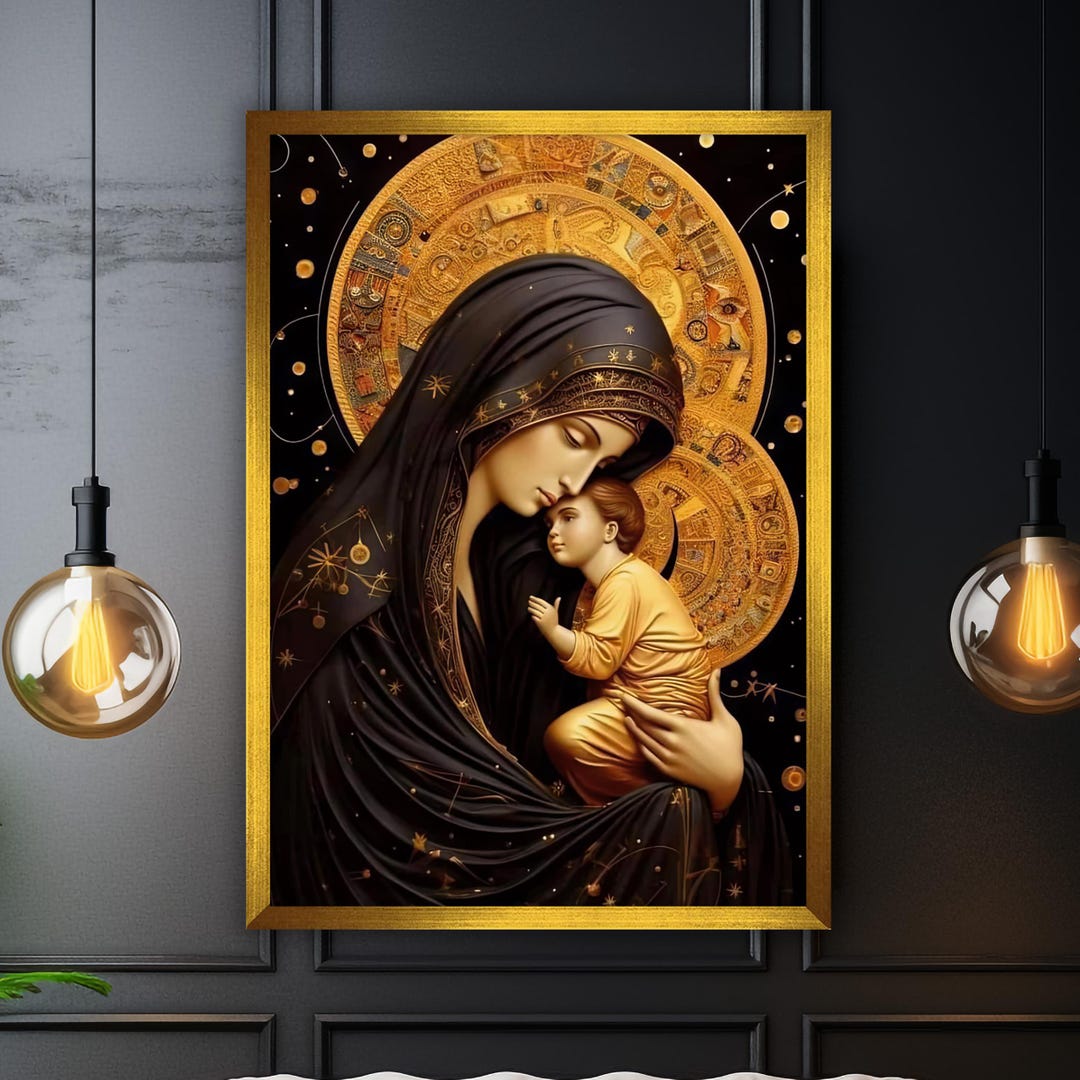Holy Mary and Baby Jesus Canvas Painting, Jesus Wall Painting ...
