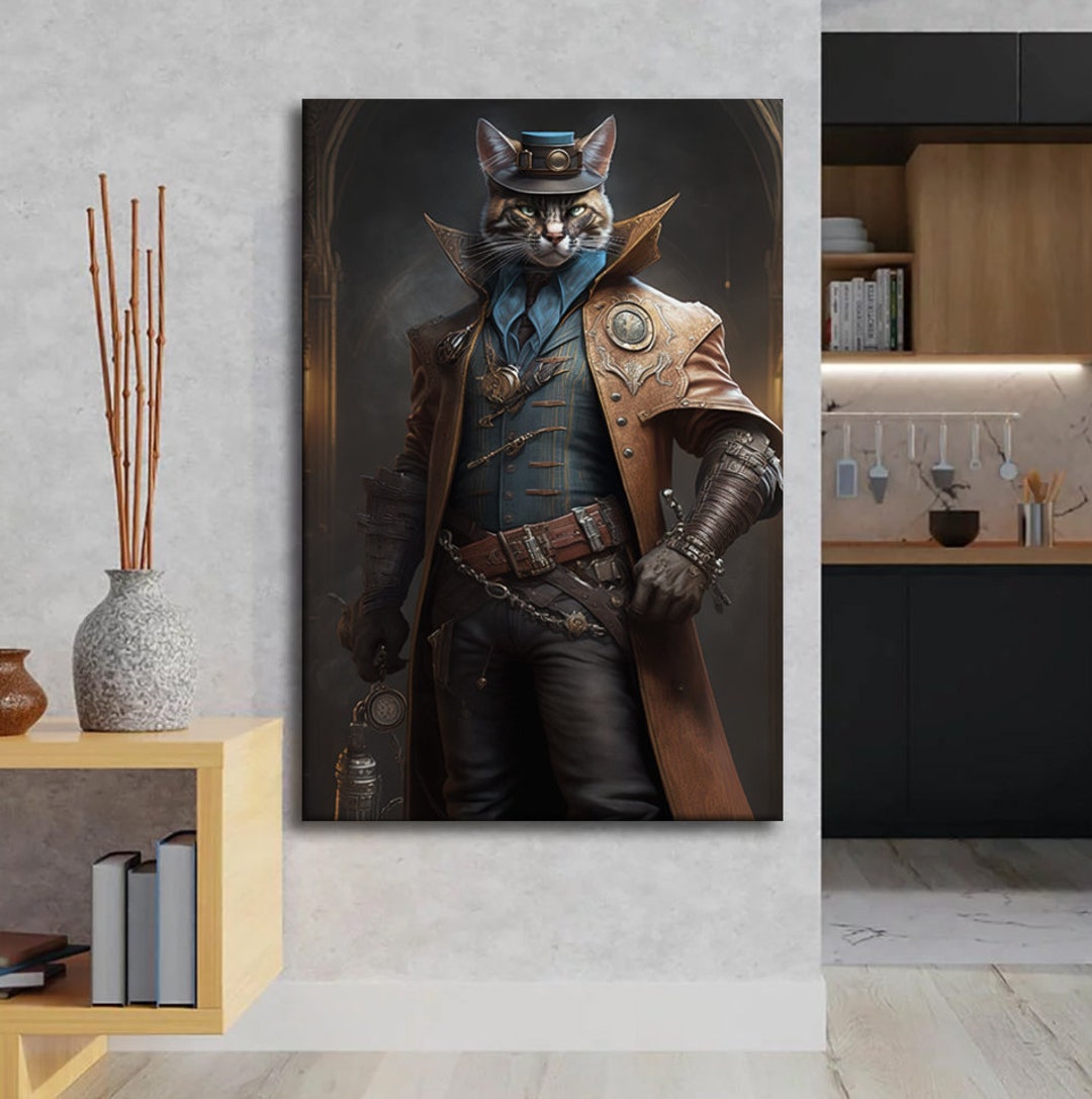 Noble Cat Design Canvas Wall Art, Noble Cat Design Poster, Wall Art ...