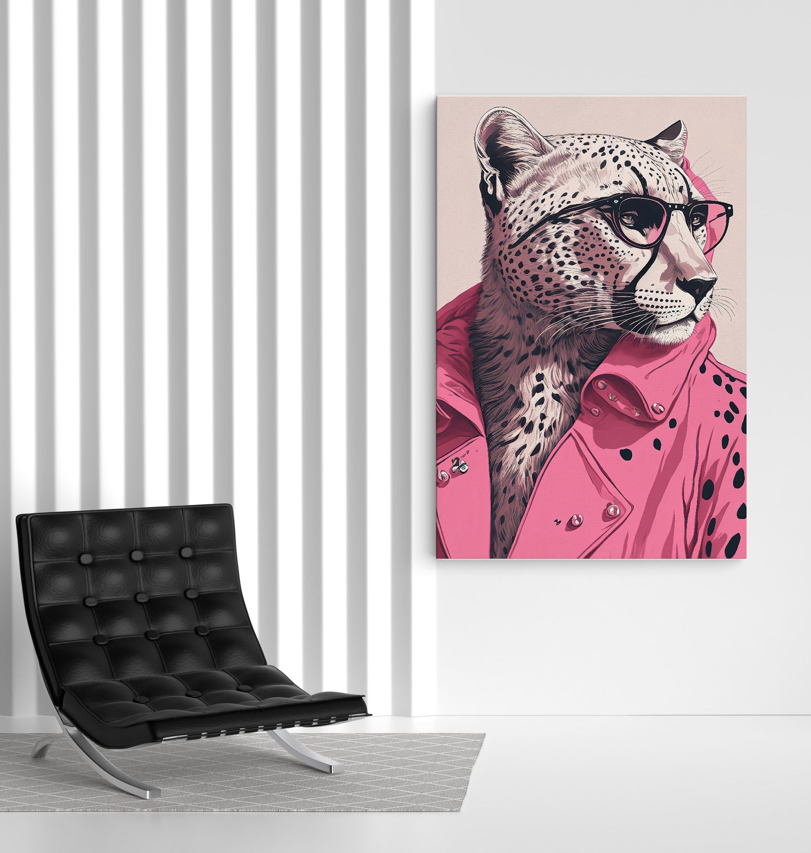 Pink Panther Design Canvas, Cute Pink Panther Abstract Art Prints ...