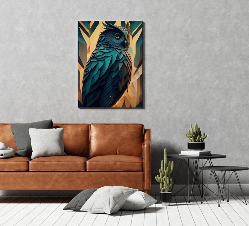 Graphic Owl Canvas Wall Art, Owl Lover Poster, Animal Lover Wall Art ...