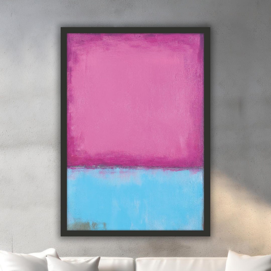 Mark Rothko Pink and Light Blue Canvas Painting, Rothko Wall Painting ...
