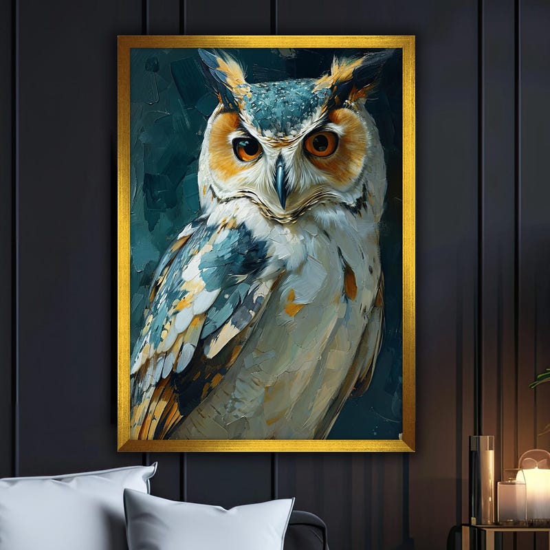 Owl Canvas Painting - Etsy