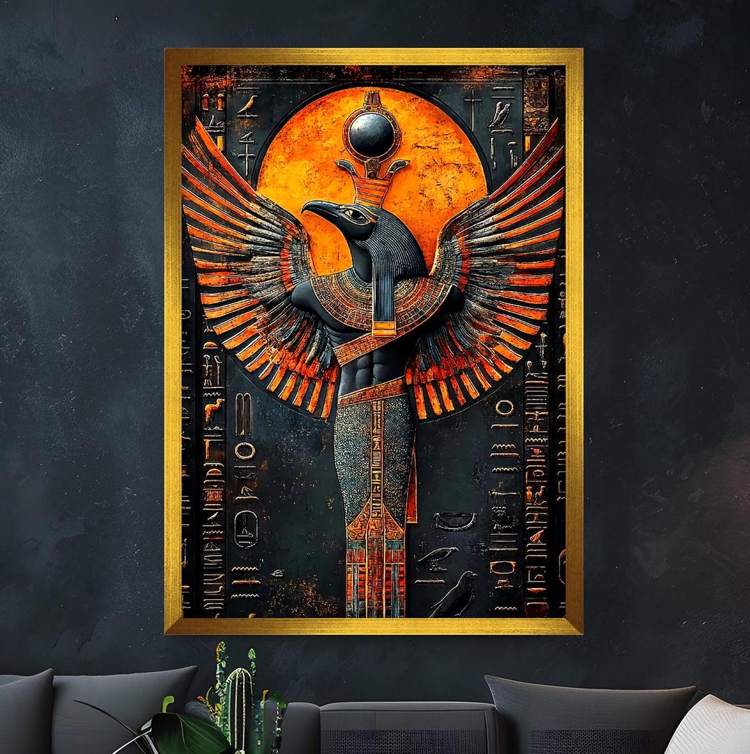 Horus God Canvas Painting, Egyptian Wall Painting, Mythology Home Decor ...
