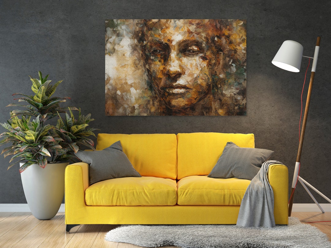 Human Face Design Canvas Wall Art, Human Face Poster, Wall Art, Wall ...
