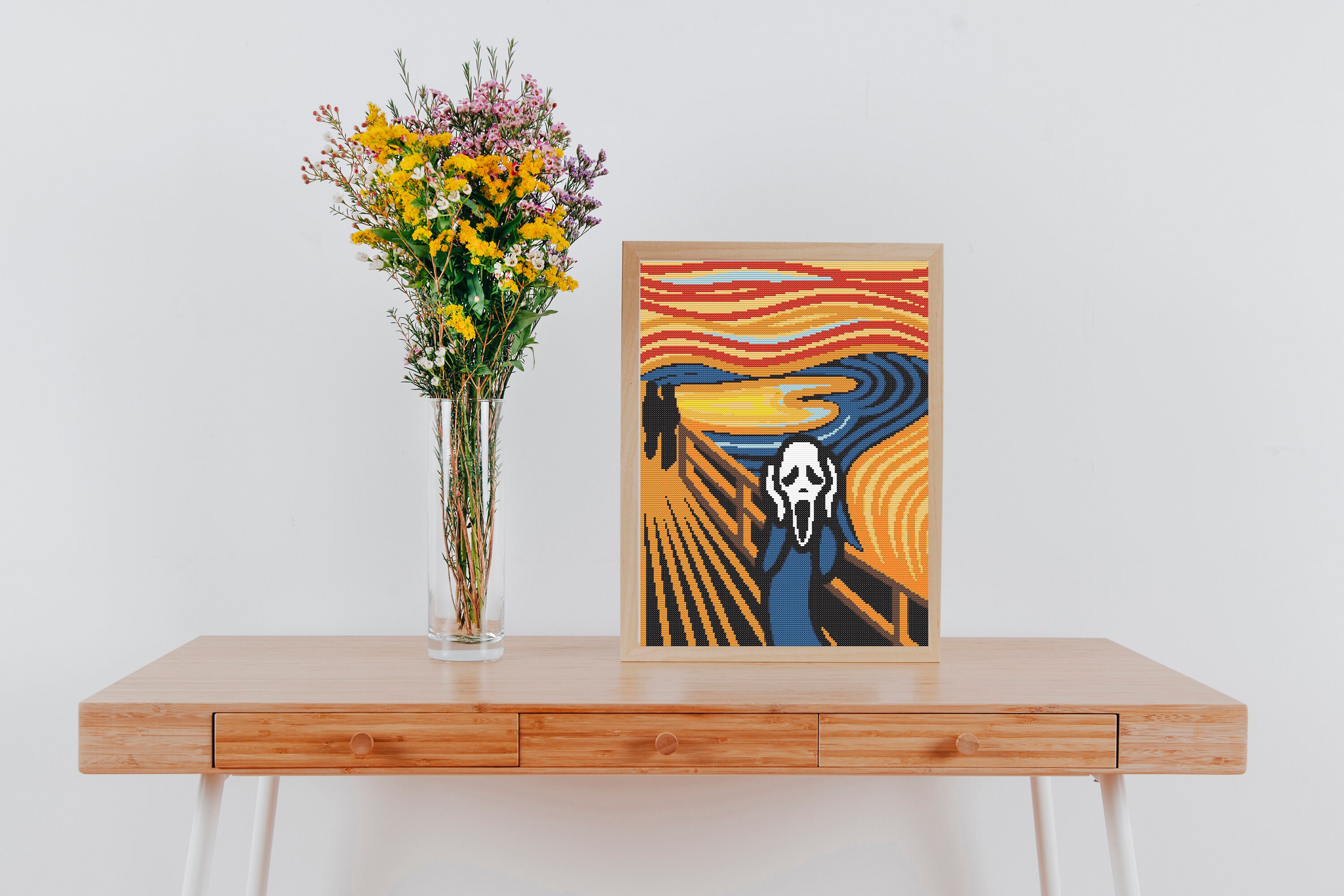 The Scream Cross Stitch Pattern, Edvard Munch, Modern Cross Stitch ...