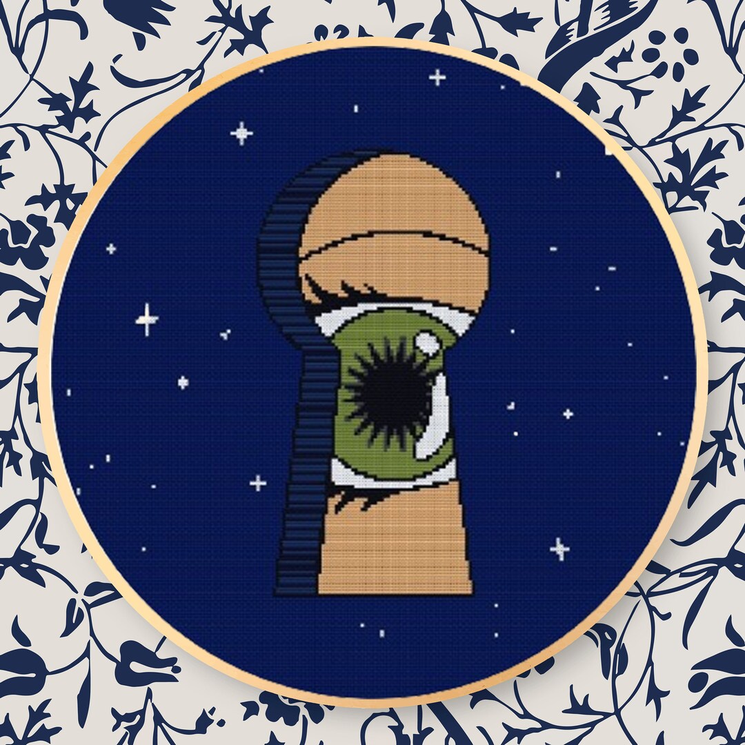 Keyhole Eye Cross Stitch Pattern, I See You Cross Stitch Pattern ...