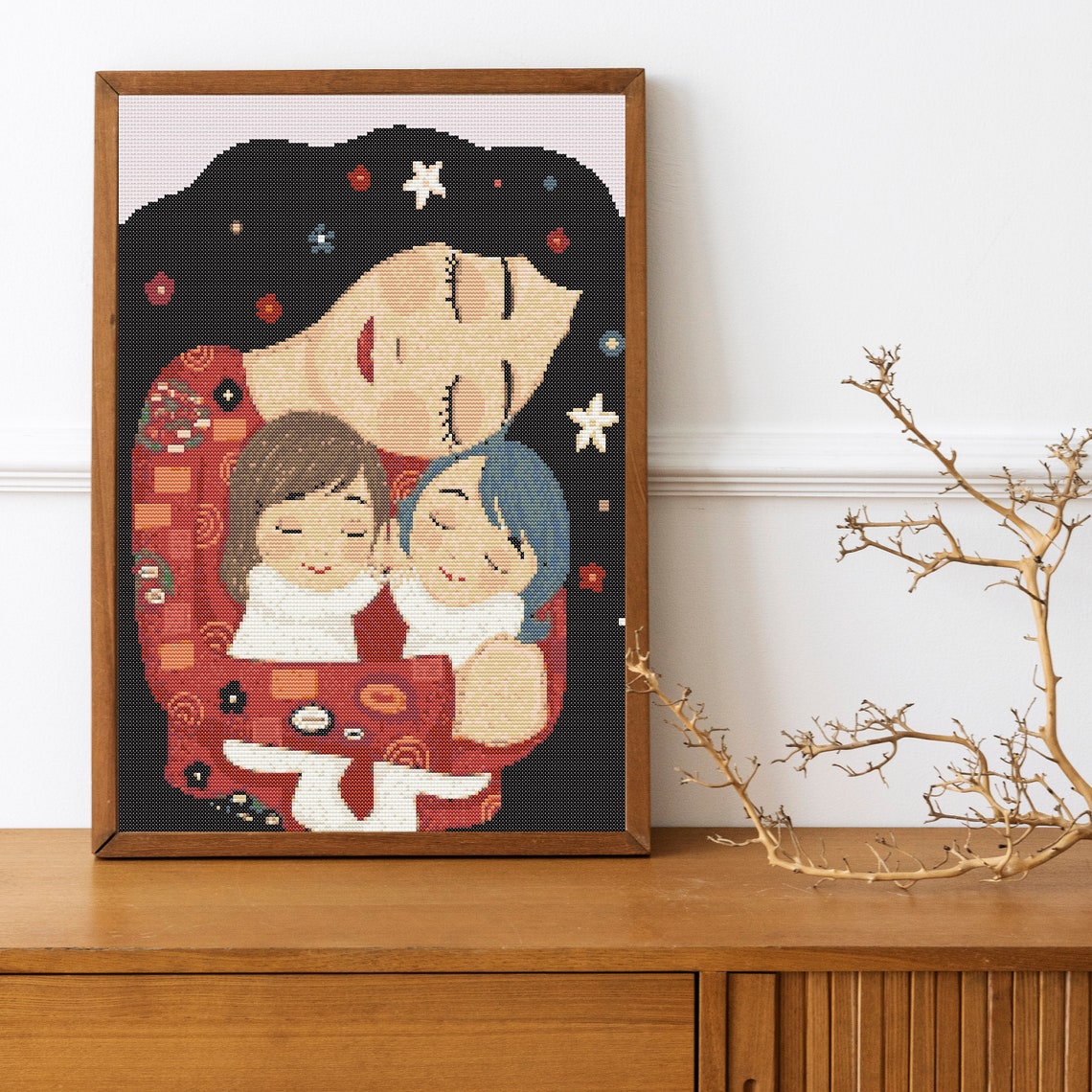 Mother and Daughters Cross Stitch Pattern, Mother's Day Gift Idea, Mom ...