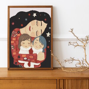 Mother and Daughters Cross Stitch Pattern, Mother's Day Gift Idea, Mom ...