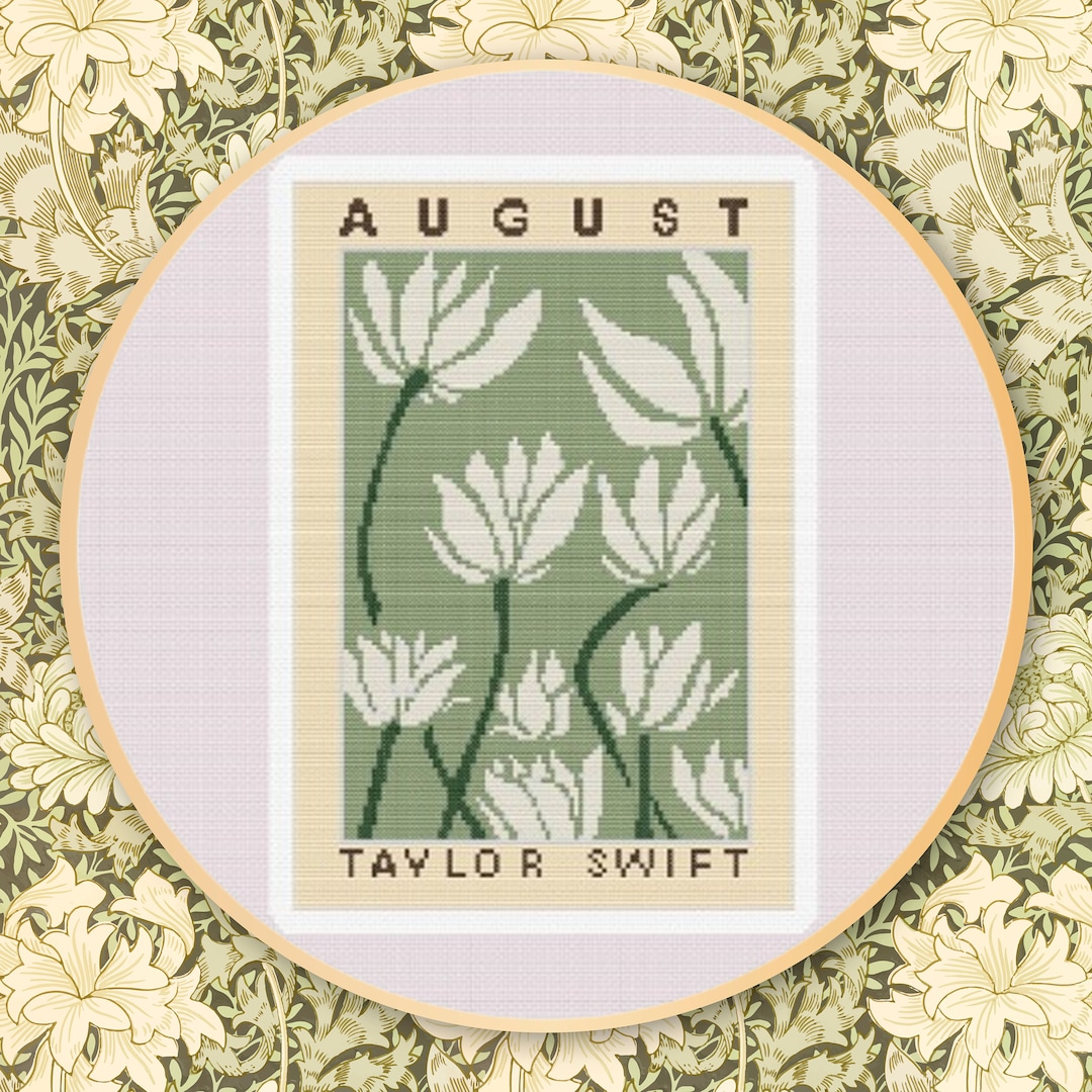 Taylor Swift Cross Stitch Pattern, August Cross Stitch Pattern, Swiftie ...