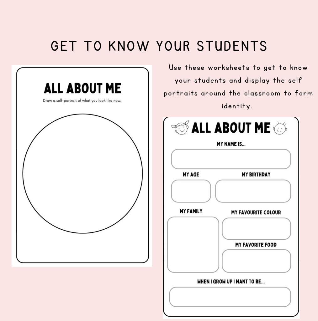 All About Me - Worksheet - Etsy