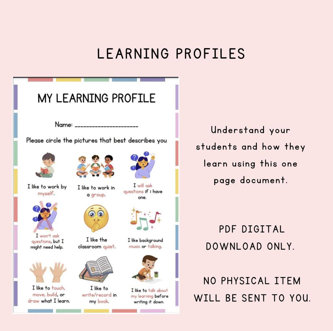 Student Learning Profiles - Etsy