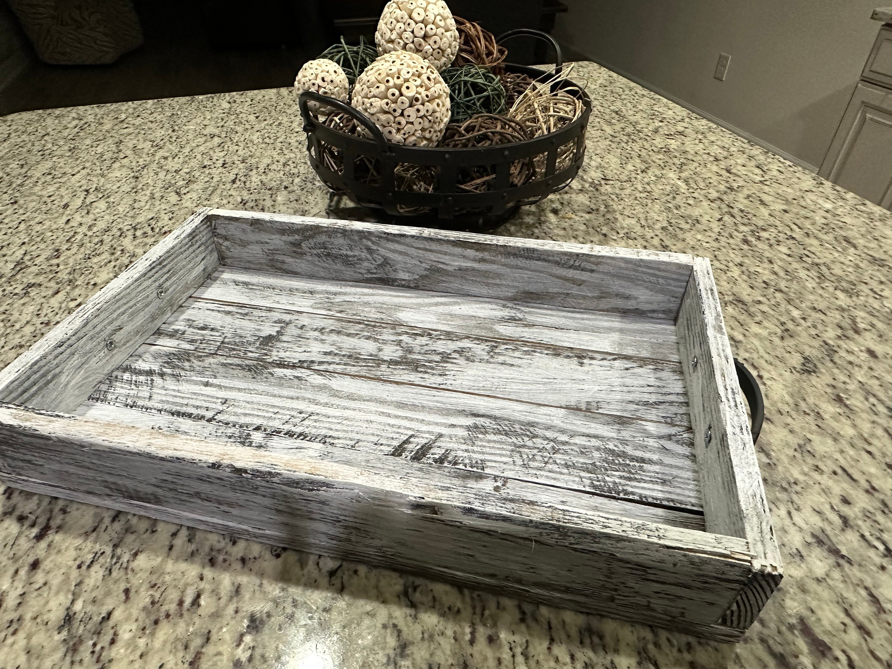 Large Rustic Serving Tray With Handles - Etsy