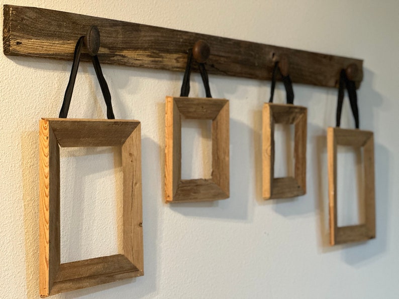 Handmade Barnwood Photo Frame Wall Set - Etsy