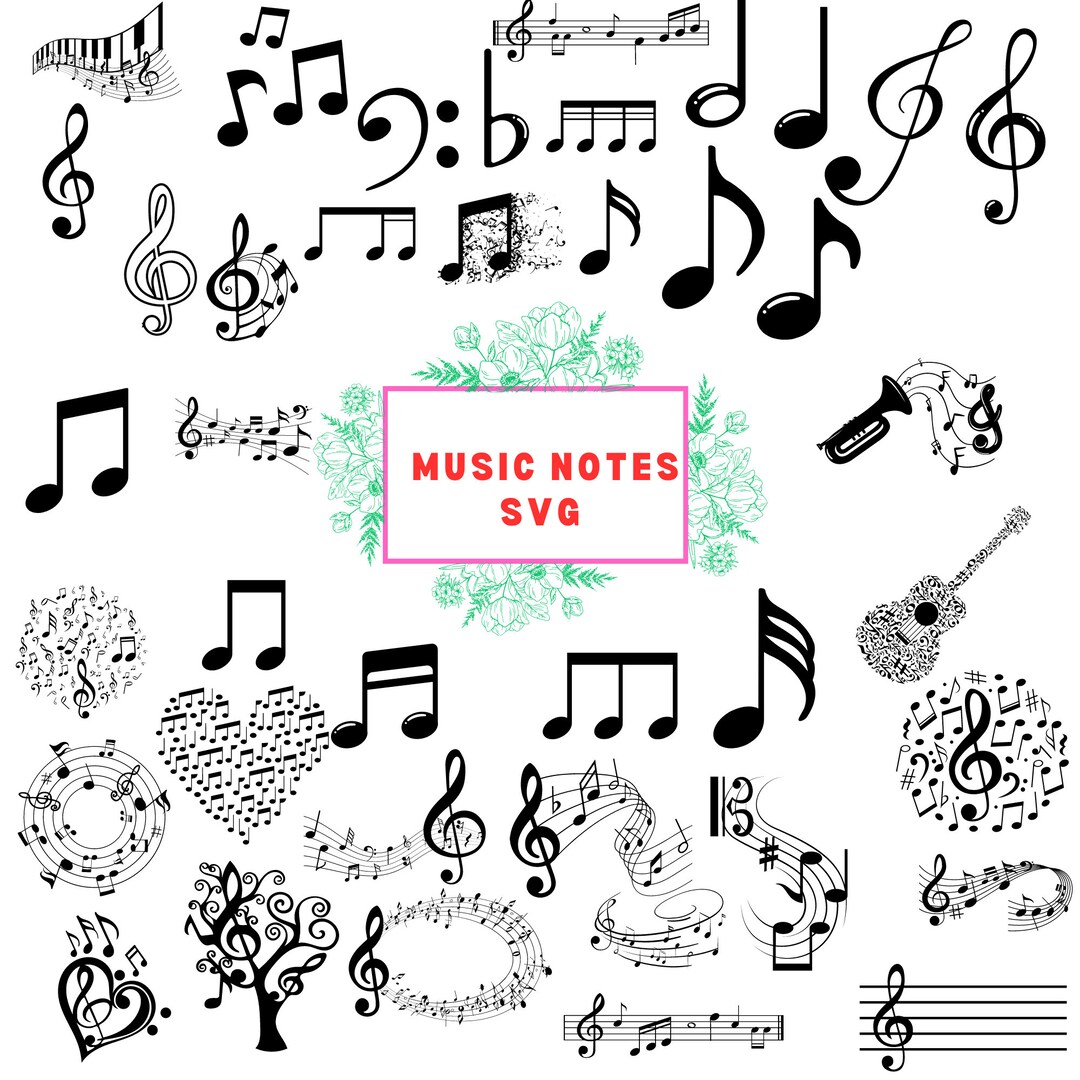 MUSIC NOTES SVG, Music Notes Bundle Svg, Music Notes Clipart,music ...