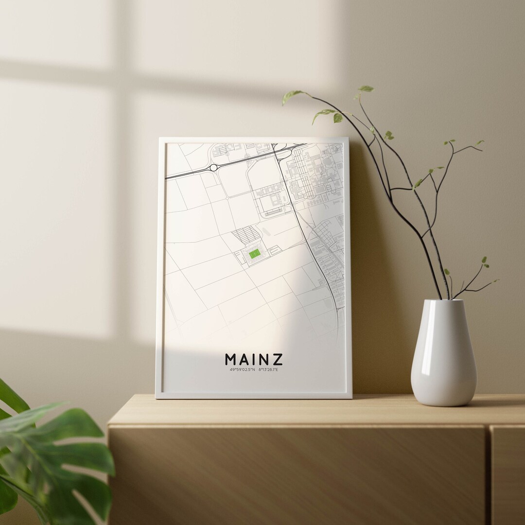 City Map Poster of Mainz With Floor Plan of the MEWA Arena From 1. FSV ...