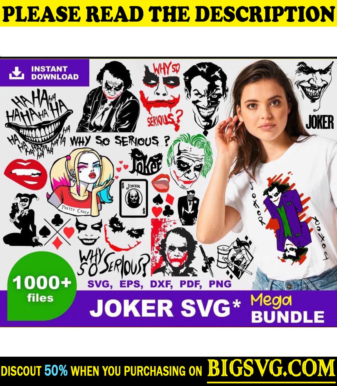 1000 JOKER SVG Designs, Svg Bundle Layered Item, Why so Serious, Cricut ...