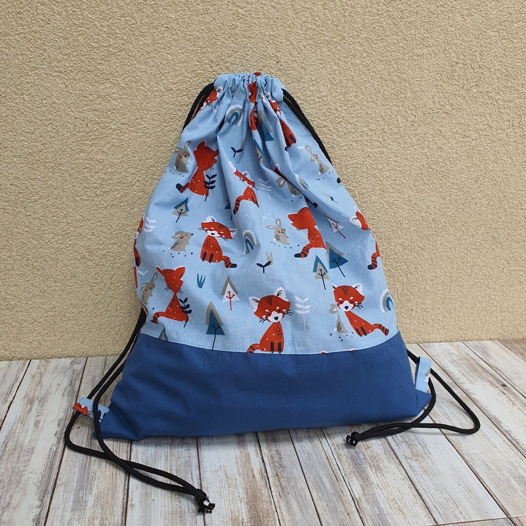 Cute Fox Drawstring Bag for Children, Sports Kit Bag, Gym Bag, Storage ...