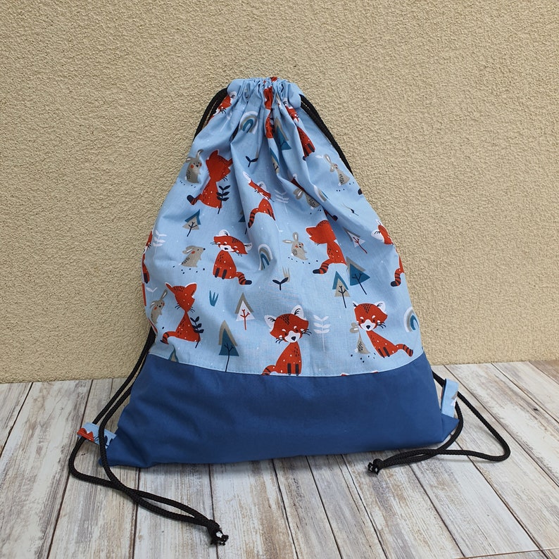 Cute Fox Drawstring Bag for Children, Sports Kit Bag, Gym Bag, Storage ...