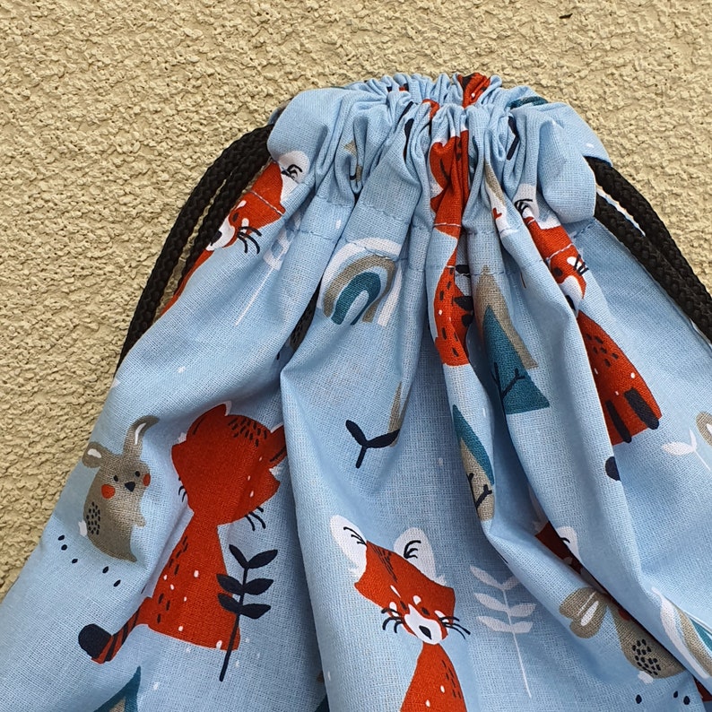 Cute Fox Drawstring Bag for Children, Sports Kit Bag, Gym Bag, Storage ...