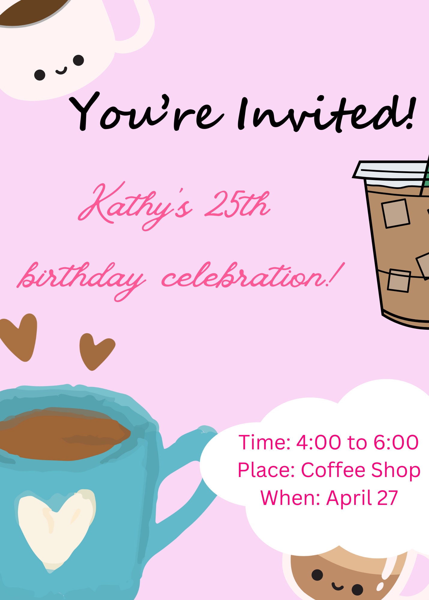 Coffee Invitation Editable Digital Download - Etsy