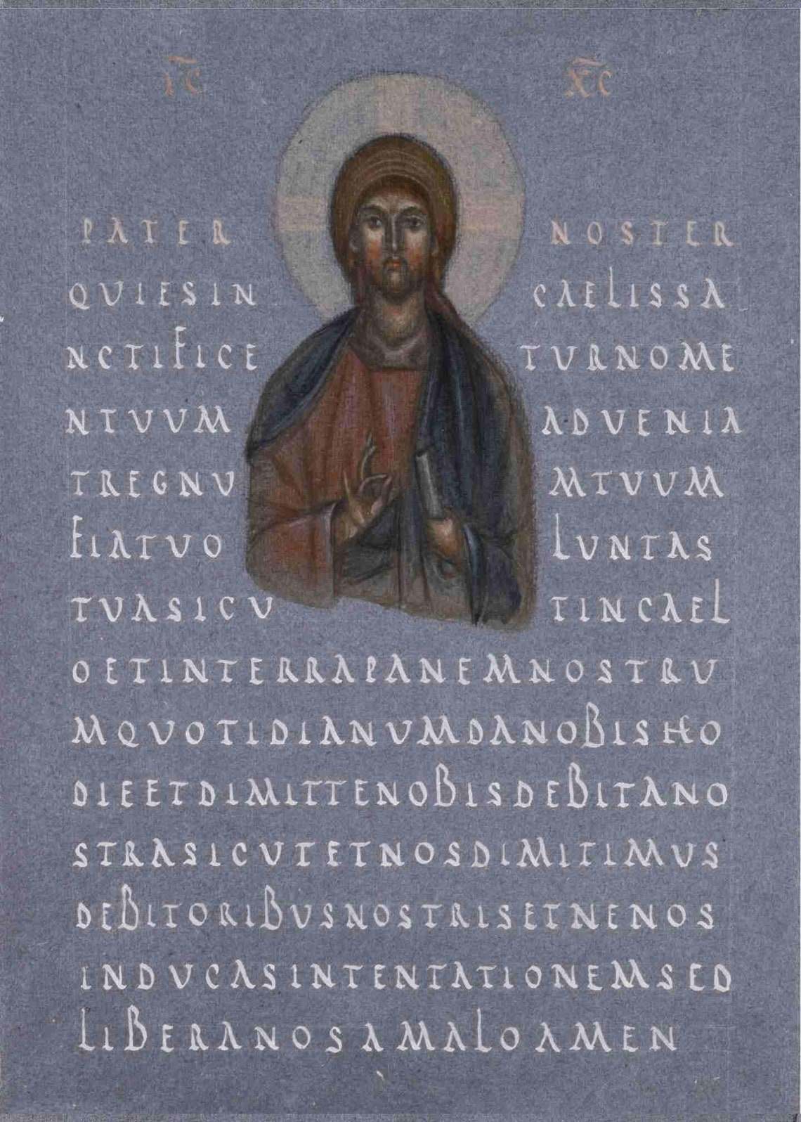 Icon of Our Lord Jesus Christ With the Prayer Our Father in Latin ...