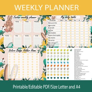 Easter Day and Week Planner for Kids - Etsy