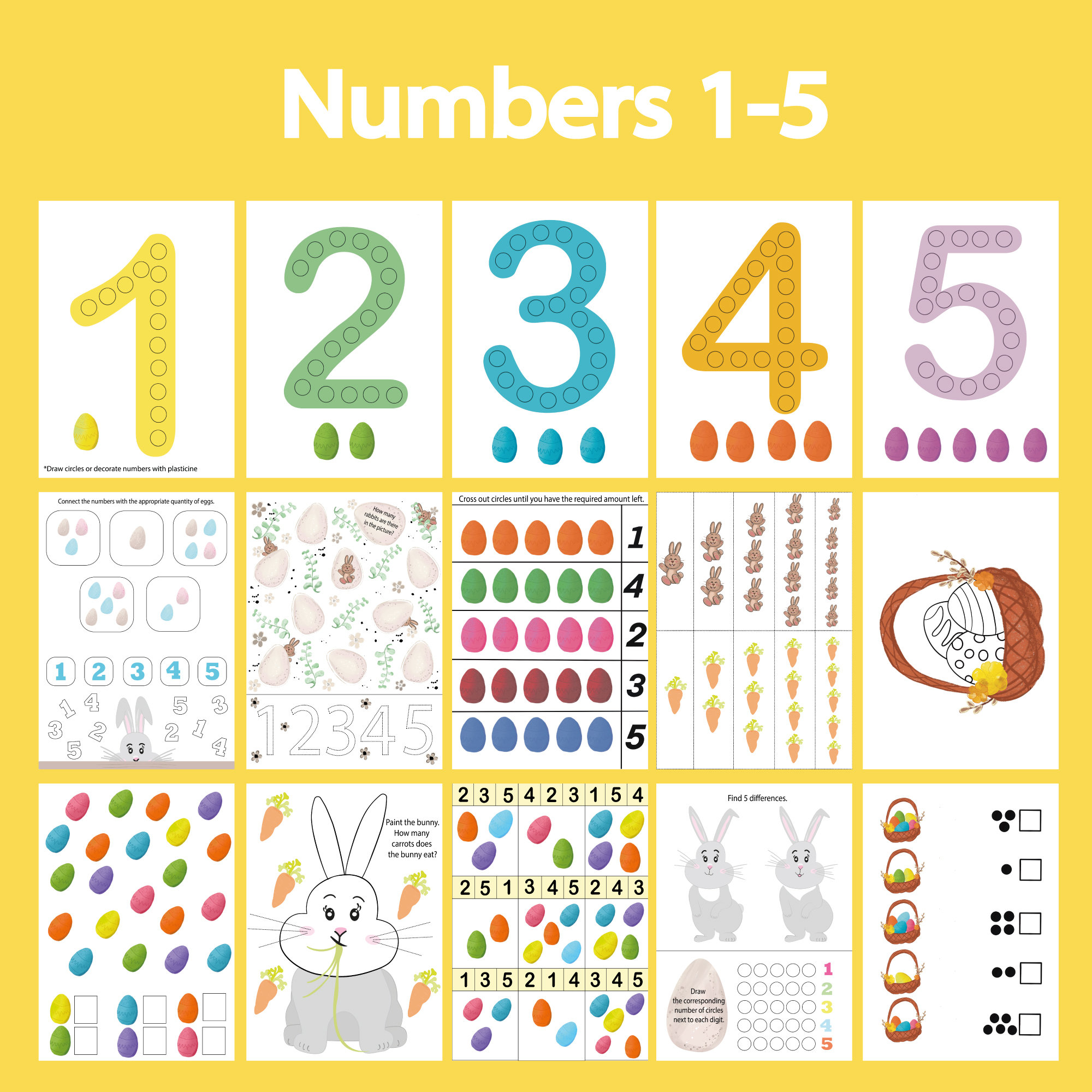 Tasks for Kids Counting to 5. Printing Out Tasks for Counting up to 5 ...