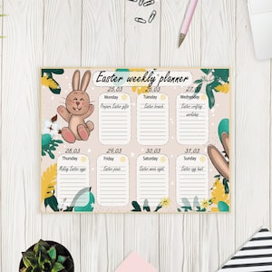 Easter Day and Week Planner for Kids - Etsy