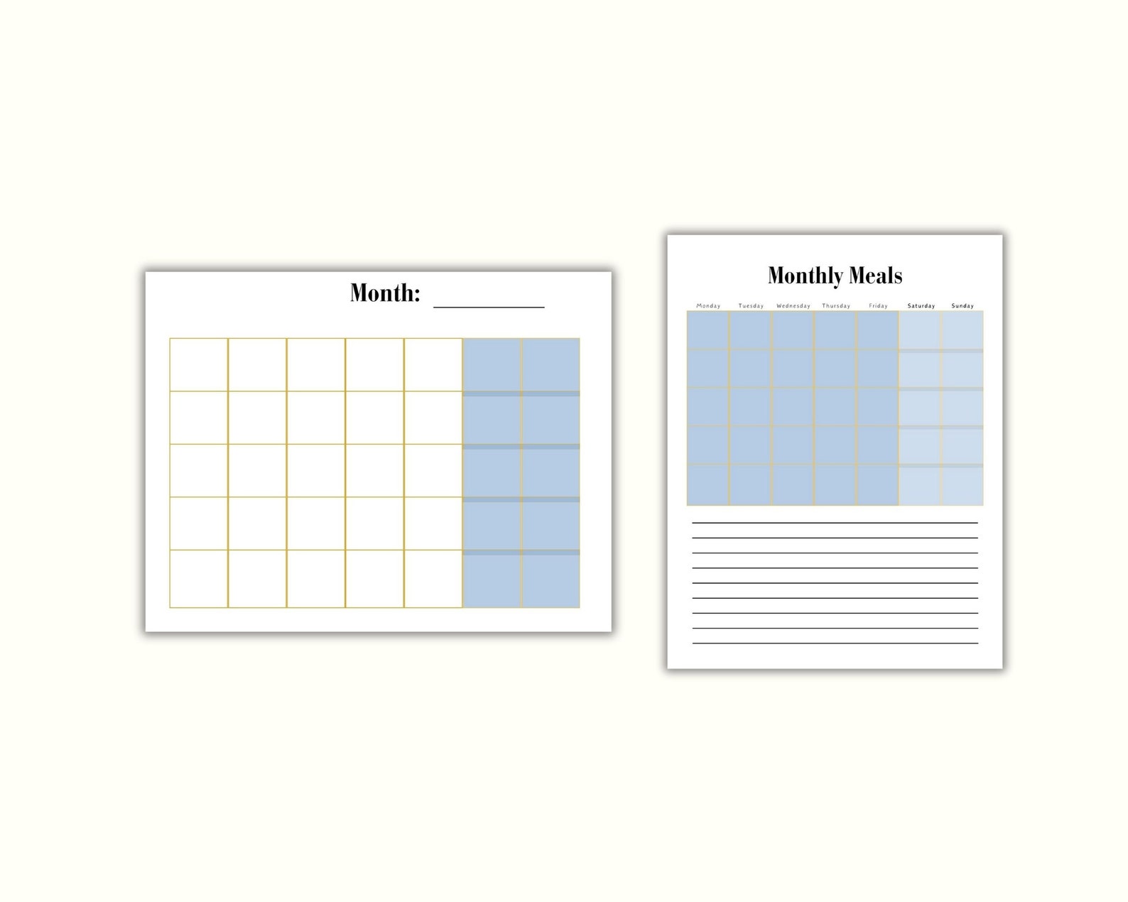 Simple Planner, Blue Planner, Organizer, Digital Download, Printable ...