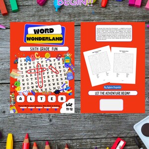 50 Word Wonderland 6th Grade Fun for Kids Ages 11-12 , Word Search ...