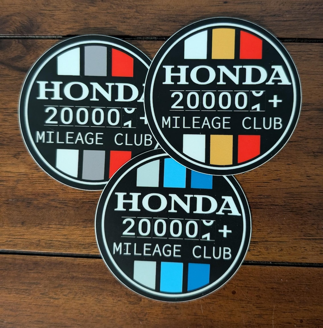 Honda High Mileage Club Vinyl Sticker - Japanese Performance Civic Type ...
