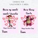Character Valentine's Day Cards for Kid Printable Instant Download Kids ...
