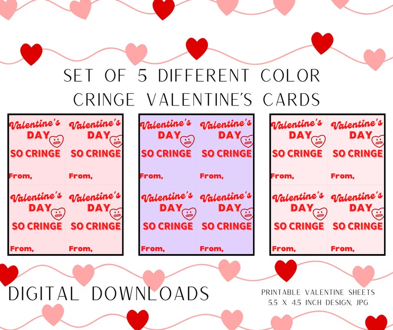 Printable Valentine's Day Cards for Kids School and Classroom ...