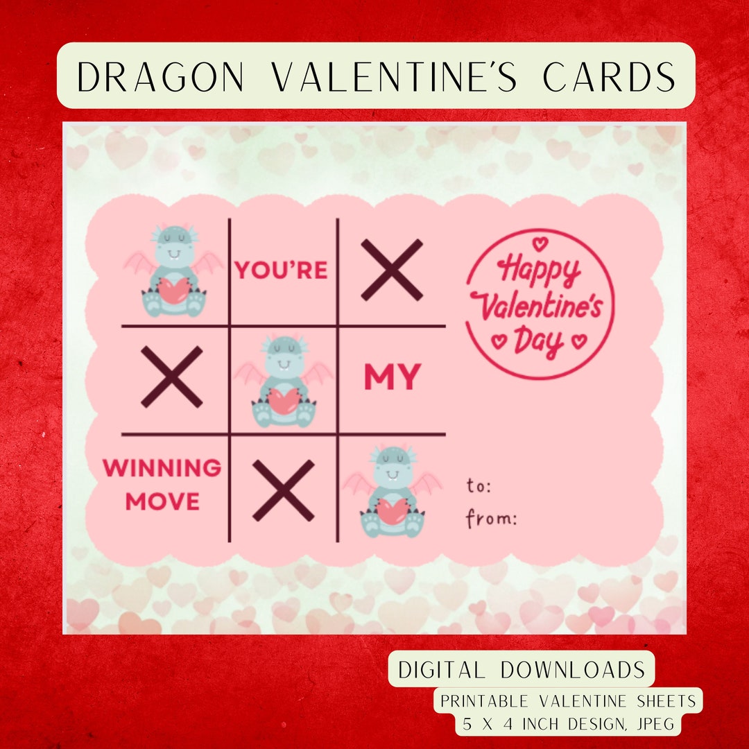 Printable Dragon Valentine's Day Cards for Kids | School and Classroom ...