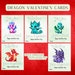 Printable Dragon Valentine's Day Cards for Kids | School and Classroom ...