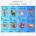Character Valentine's Day Cards for Kid Printable Instant Download Kids ...
