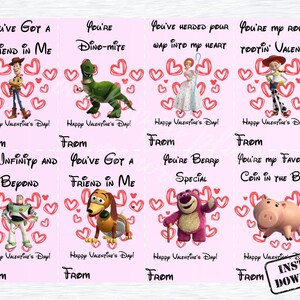 Character Valentine's Day Cards for Kids | Printable, Instant Download ...