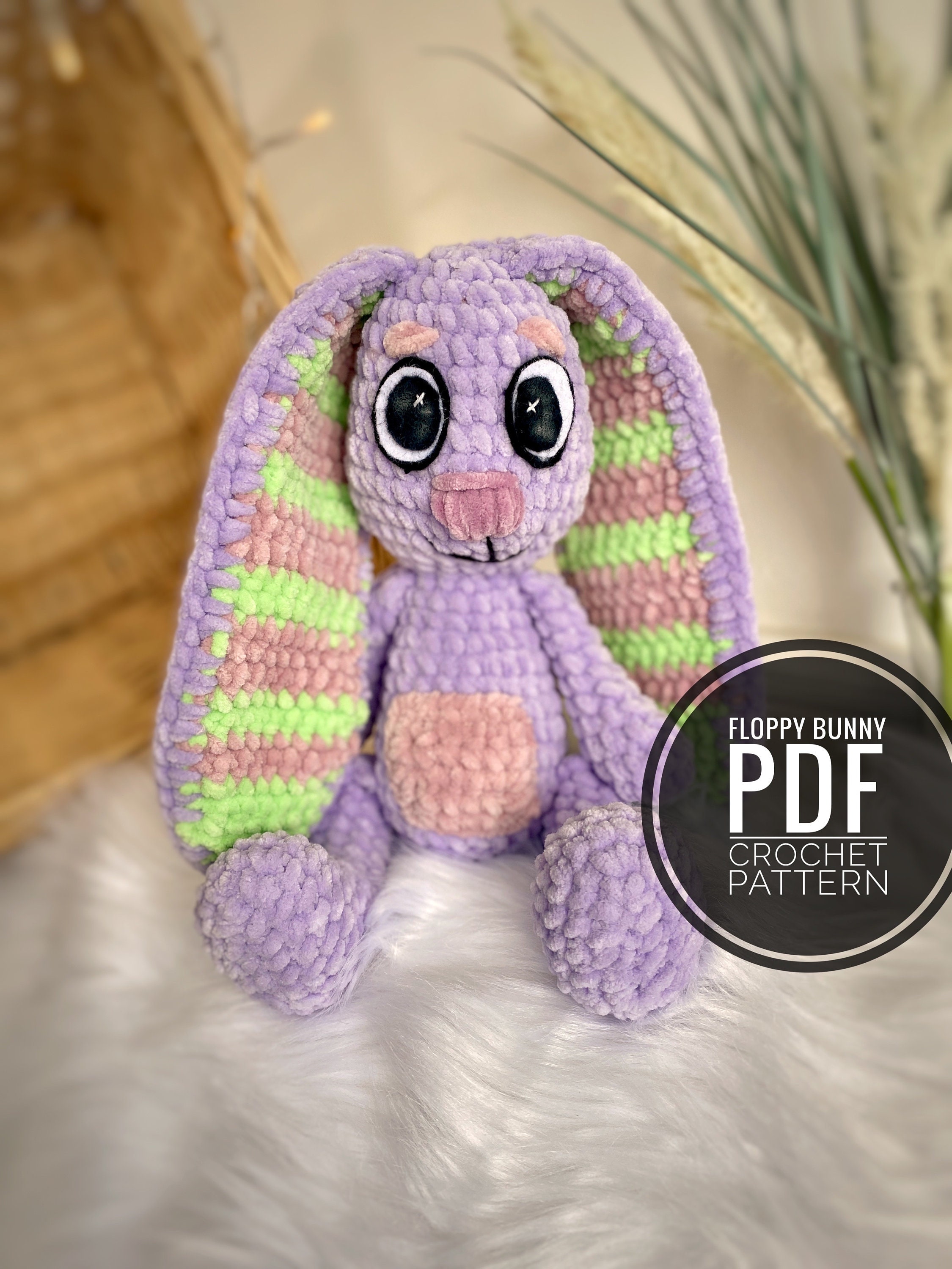 Floppy Bunny PDF Crochet Pattern, Bluey Floppy Bunny, Lilac Bunny - Etsy