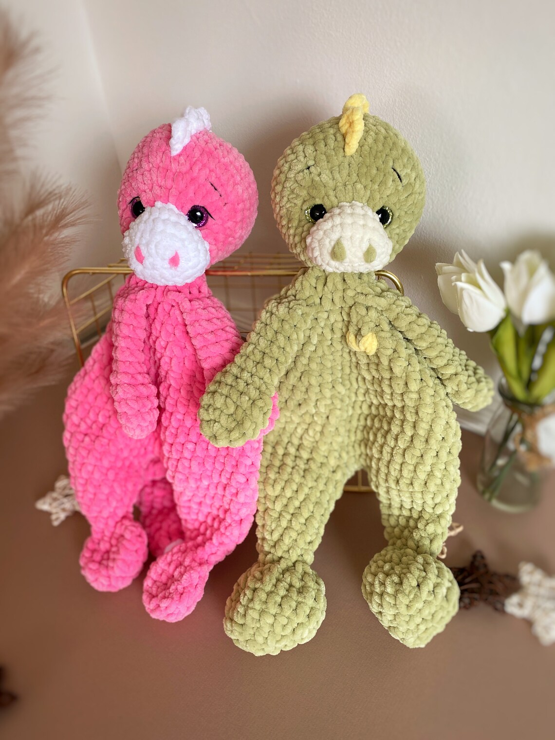 Bohasaurus Knotted Lovey Crochet Dinosaur PATTERN Snuggle-saurus Rag ...