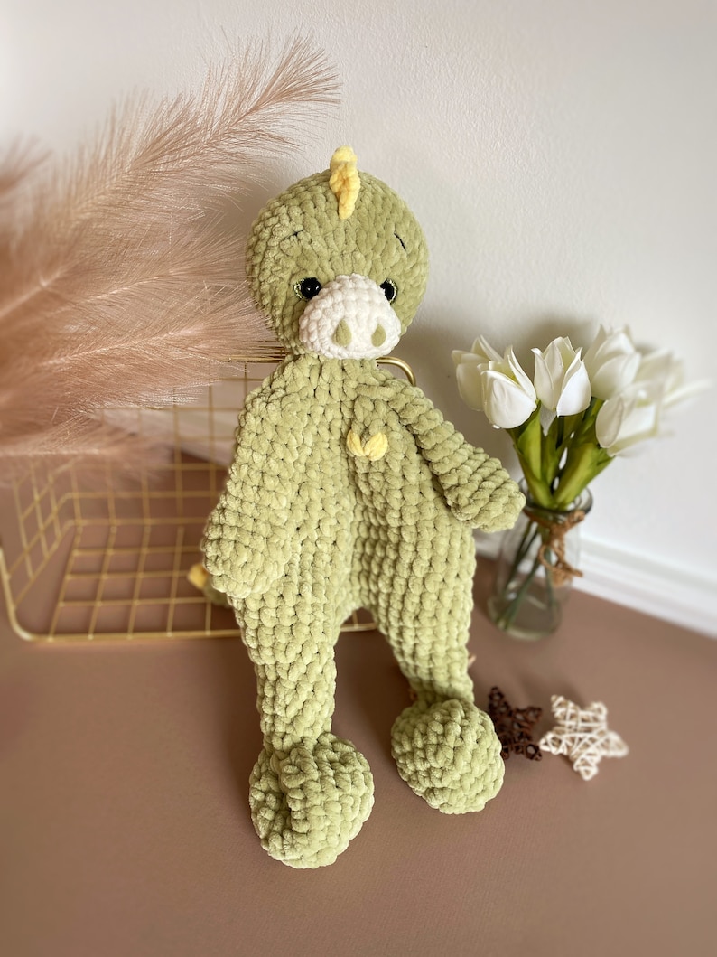 Bohasaurus Knotted Lovey Crochet Dinosaur PATTERN Snuggle-saurus Rag ...