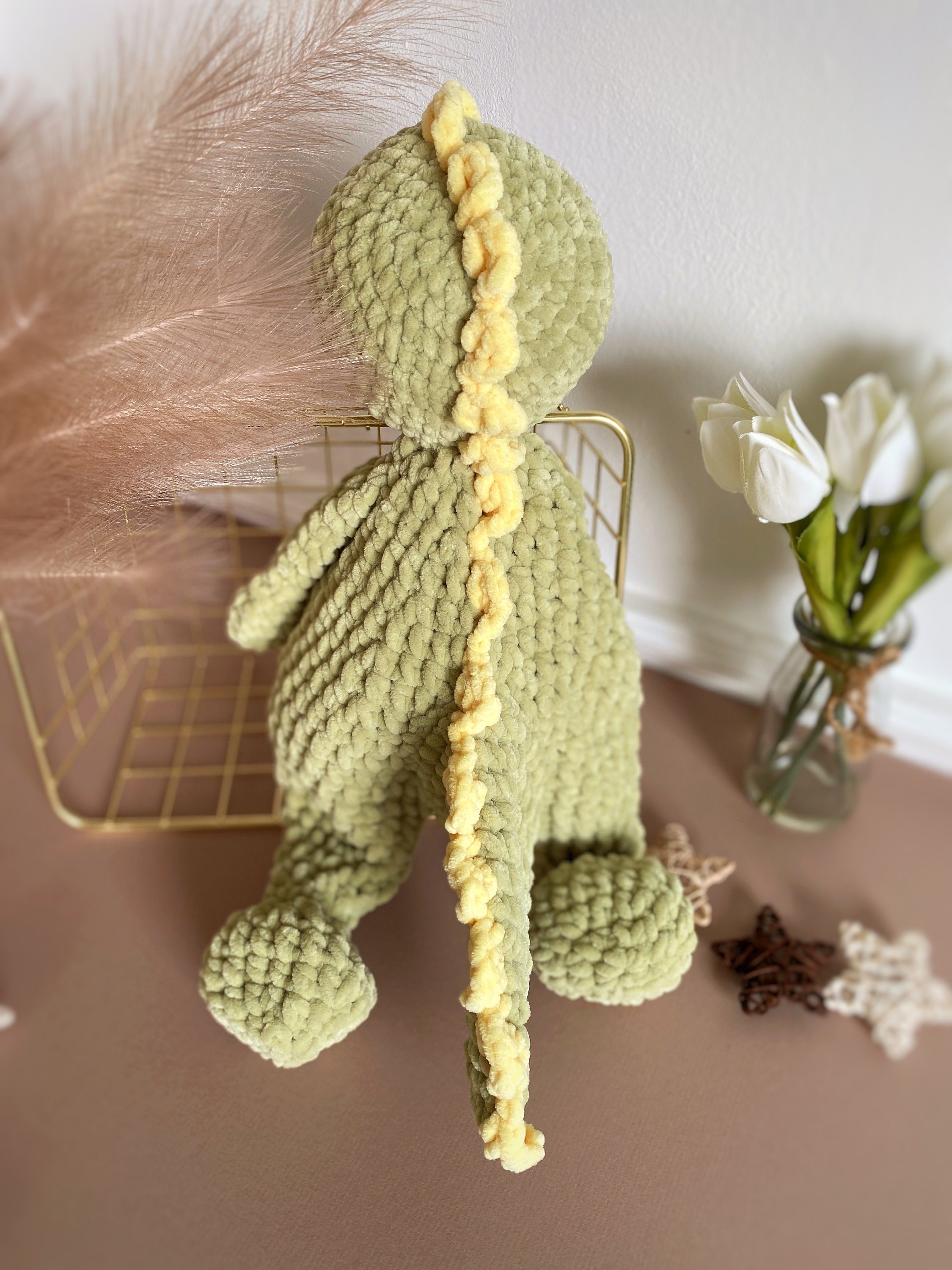 Bohasaurus Knotted Lovey Crochet Dinosaur PATTERN Snuggle-saurus Rag ...